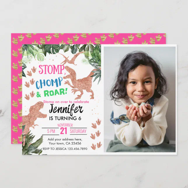 T-Rex Dinosaur Theme Invitation | Zazzle