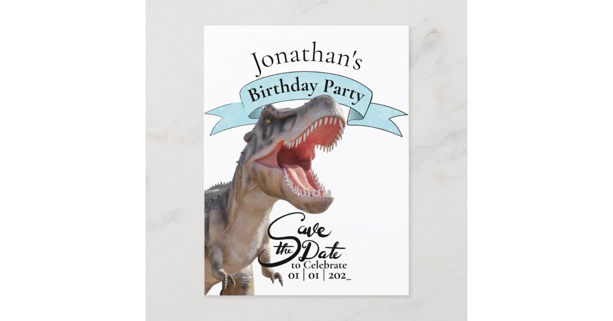 T Rex, Happy Birthday Boy Postcard | Zazzle