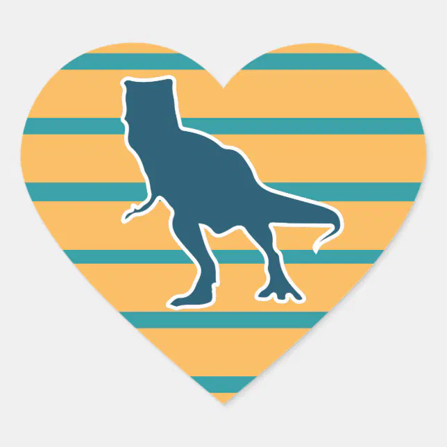 T-rex jurassic dinosaur cartoon heart sticker | Zazzle