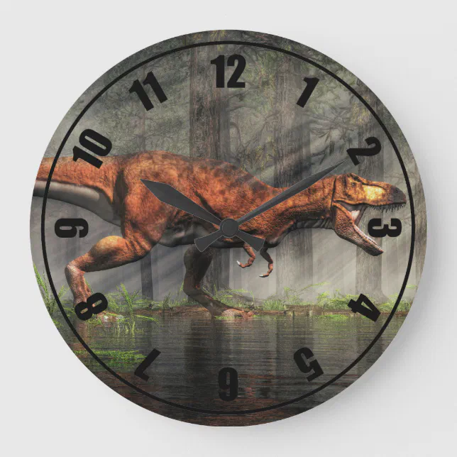 T-Rex Large Clock | Zazzle