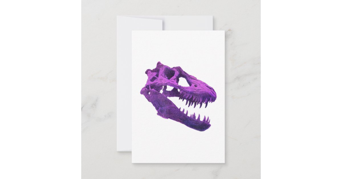 T-Rex Skull Dino Bones Fossil Dinosaur Tyrannosaur Thank You Card | Zazzle