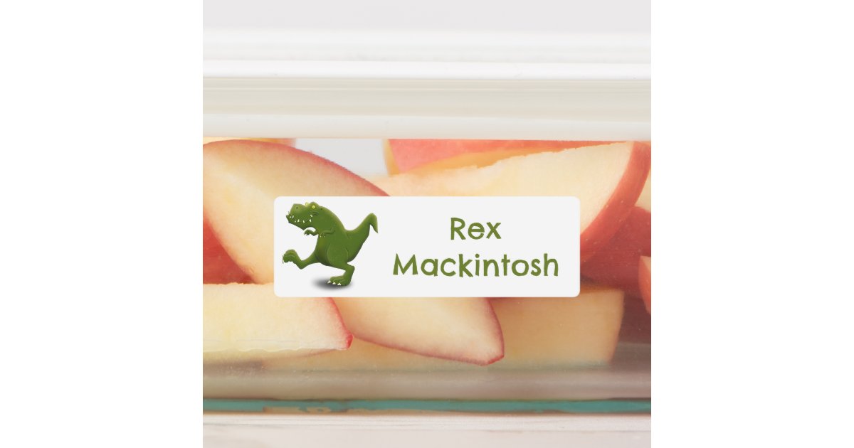 T rex tyrannosaurus dinosaur cartoon personalized labels | Zazzle