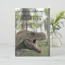 T-Rex Tyrannosaurus Rex Dinosaur Birthday Invite | Zazzle