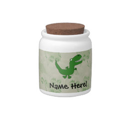 T-Rex Tyrannosaurus Rex Dinosaur Cartoon Kids Boys Candy Jar | Zazzle