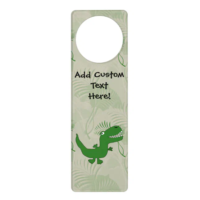 T-Rex Tyrannosaurus Rex Dinosaur Cartoon Kids Boys Door Hanger | Zazzle