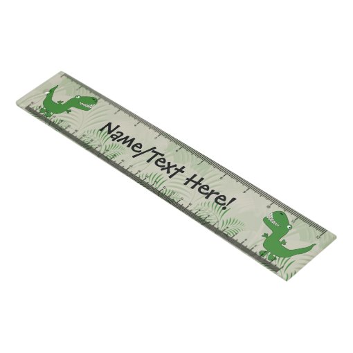 T-Rex Tyrannosaurus Rex Dinosaur Cartoon Kids Boys Ruler | Zazzle