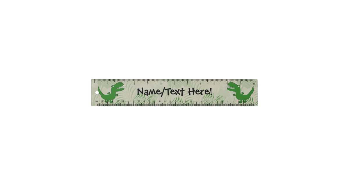 T-Rex Tyrannosaurus Rex Dinosaur Cartoon Kids Boys Ruler | Zazzle