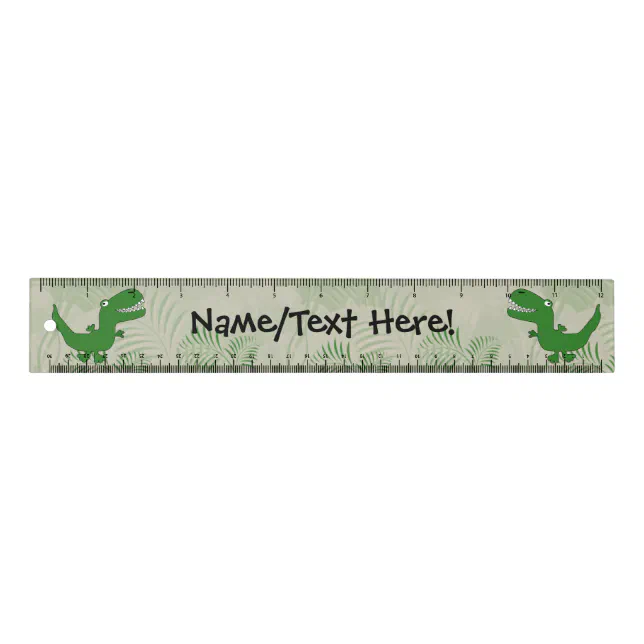 T-Rex Tyrannosaurus Rex Dinosaur Cartoon Kids Boys Ruler | Zazzle