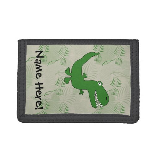 T-Rex Tyrannosaurus Rex Dinosaur Cartoon Kids Boys Tri-fold Wallet | Zazzle