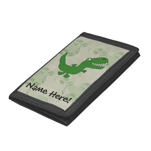 T-Rex Tyrannosaurus Rex Dinosaur Cartoon Kids Boys Tri-fold Wallet | Zazzle
