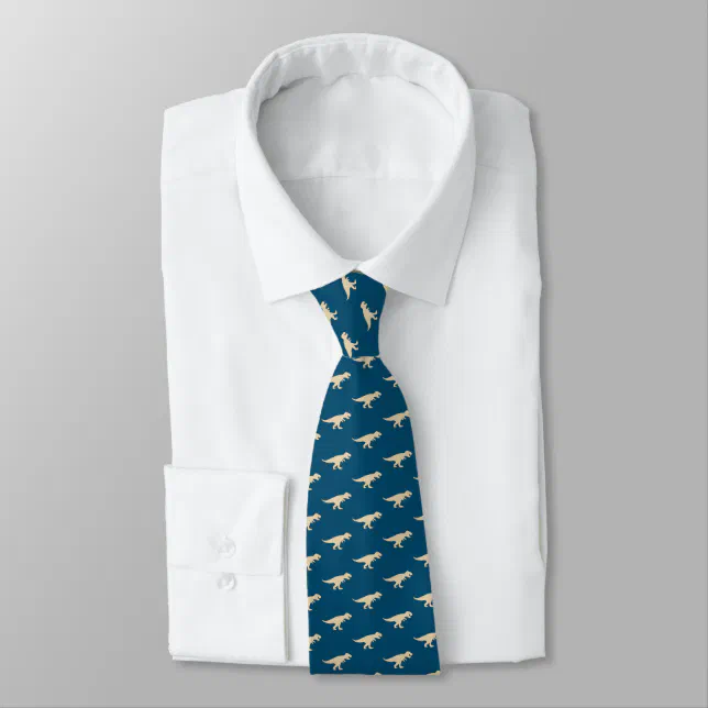 T-Rex Tyranosaurus King Dinosaur Navy Blue Classic Neck Tie | Zazzle