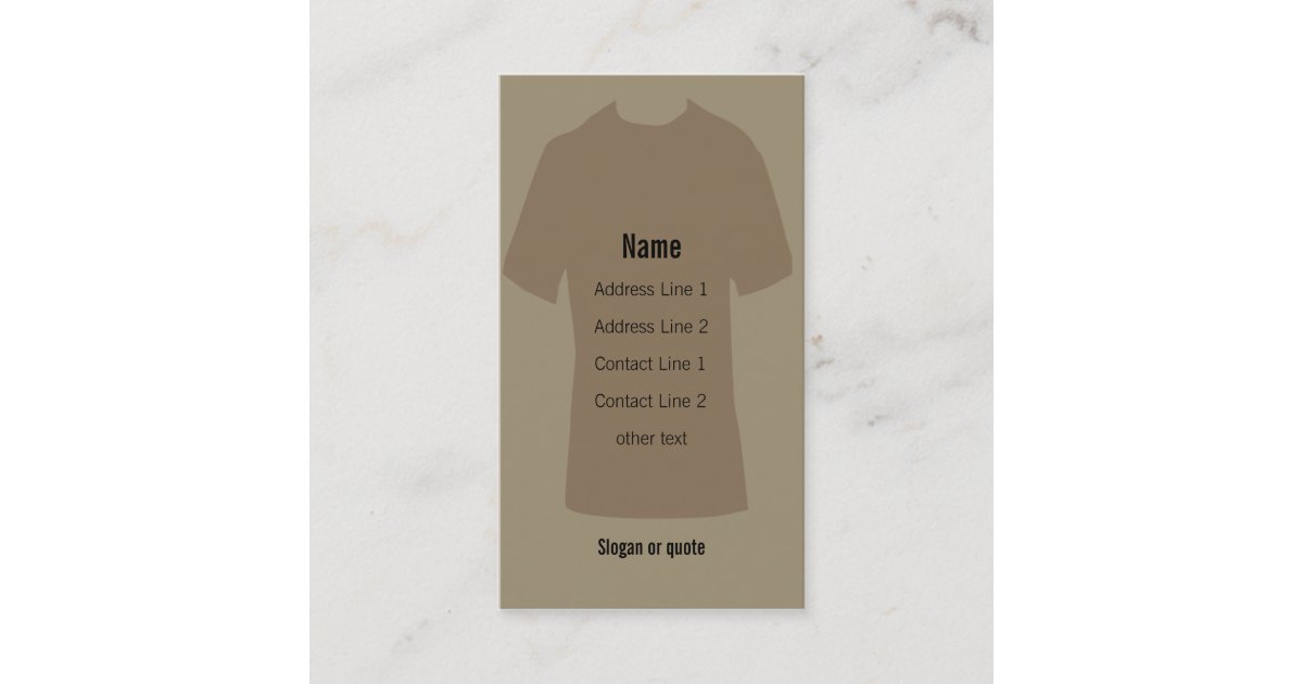 T Shirt Business Card | Zazzle