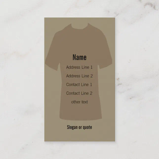 T Shirt Business Card | Zazzle