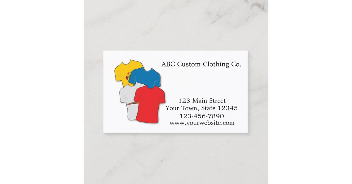T-shirt Shop Business Card | Zazzle