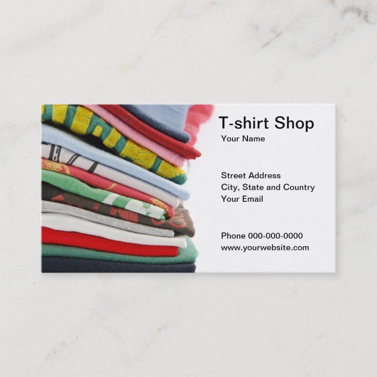 T-shirt Shop Business Card | Zazzle