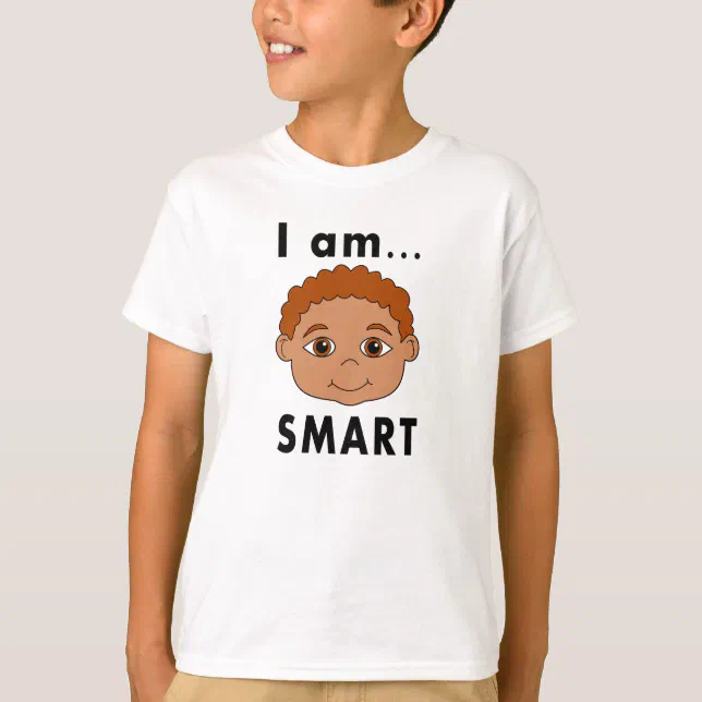 T-shirt Smiling Boy I am SMART | Zazzle
