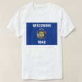 T Shirt with Flag of Wisconsin State USA | Zazzle