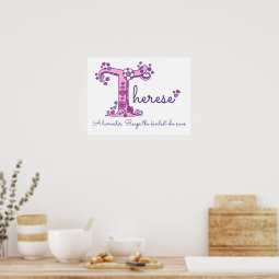 T Therese initial doodle art name meaning Poster | Zazzle