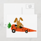 TA- Funny Bunny Rabbit Driving Carrot Car Cartoon Postcard | Zazzle