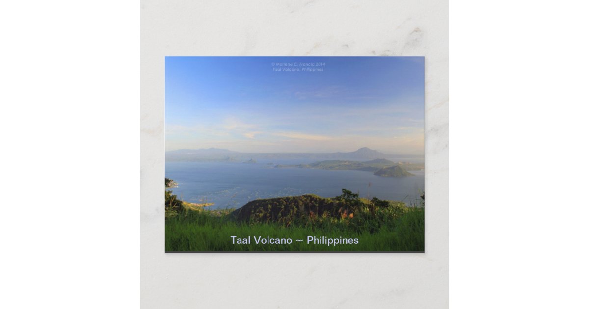 Taal Volcano in the afternoon light in Tagaytay Postcard | Zazzle