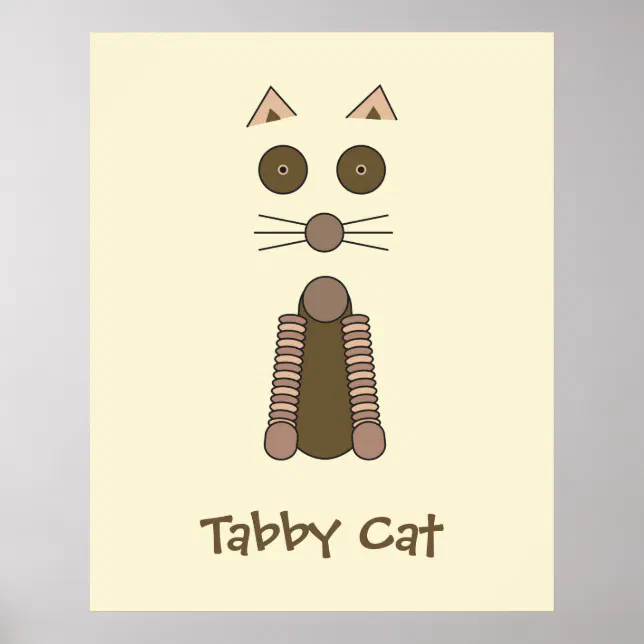 Tabby CAT Illustration Poster | Zazzle
