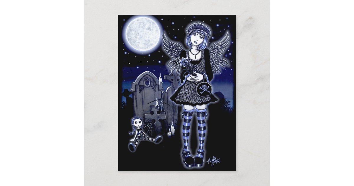 "Tabitha" Gothic Guardian Angel Postcard | Zazzle