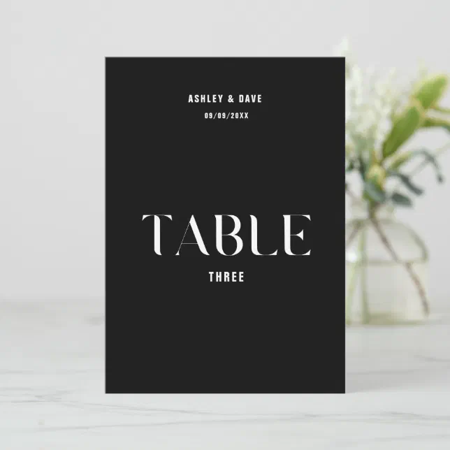 Table 3 Bold Wedding Table Number | Zazzle
