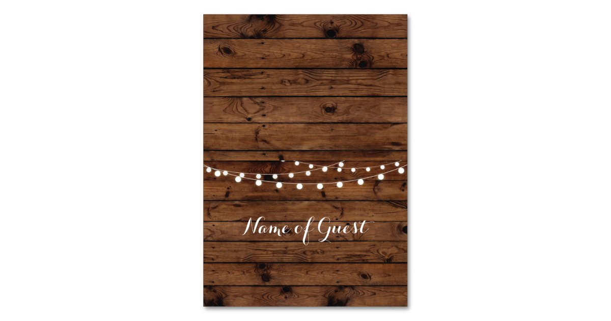 Table Cards Name Of Guest Wedding Wood Place | Zazzle