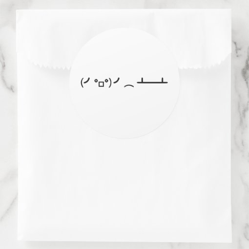 Table Flip Flipping Ascii Emoticon Classic Round Sticker | Zazzle