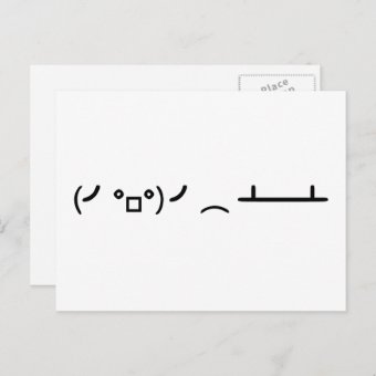 Table Flip Flipping Ascii Emoticon Postcard | Zazzle