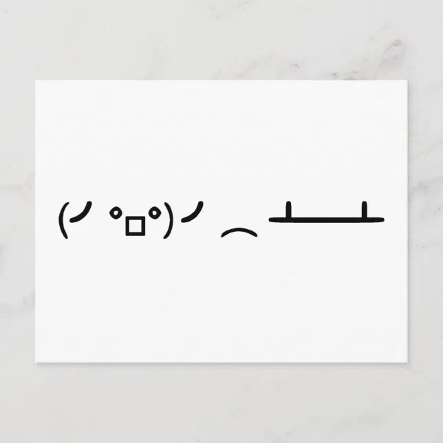 Table Flip Flipping Ascii Emoticon Postcard | Zazzle