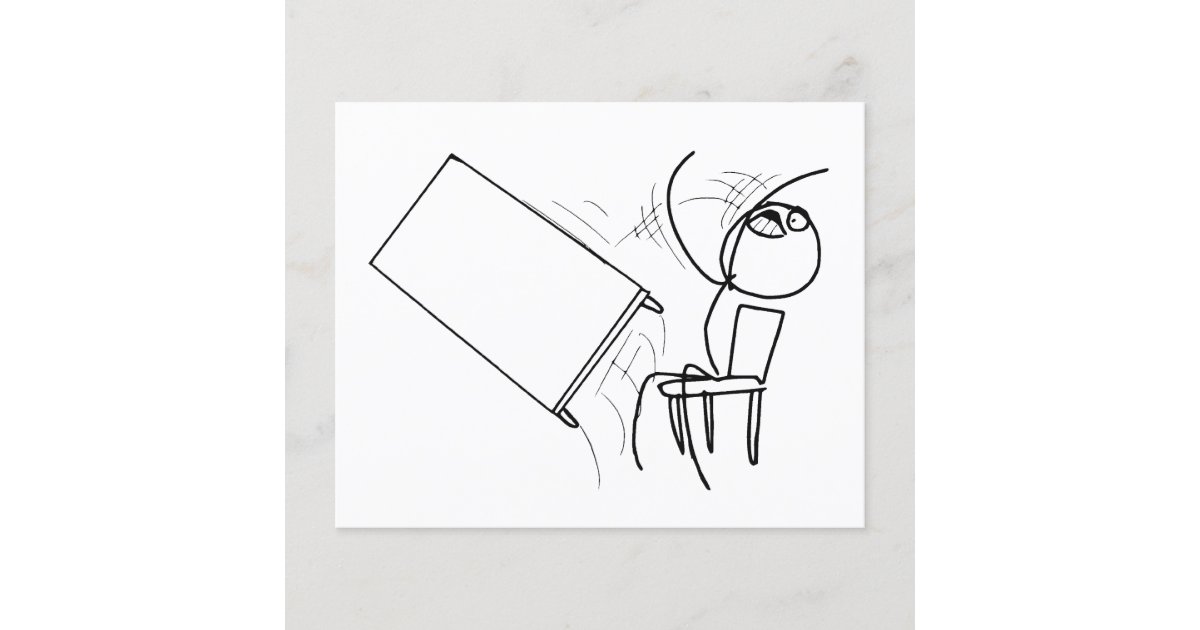 Table Flip Flipping Rage Face Meme Flyer | Zazzle