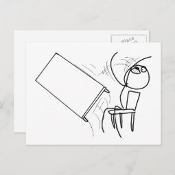 Table Flip Flipping Rage Face Meme Postcard | Zazzle