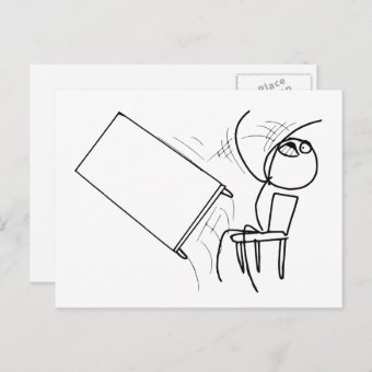 Table Flip Flipping Rage Face Meme Postcard | Zazzle