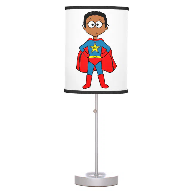 Table Lamp for boys Superhero | Zazzle