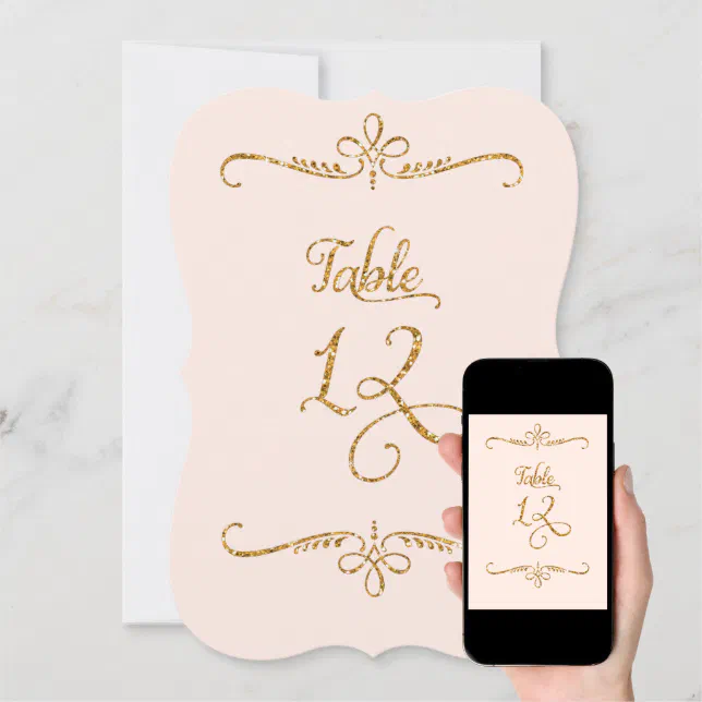 Table Number 12, Fancy Script Lettering Receptions | Zazzle