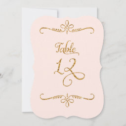 Table Number 12, Fancy Script Lettering Receptions | Zazzle