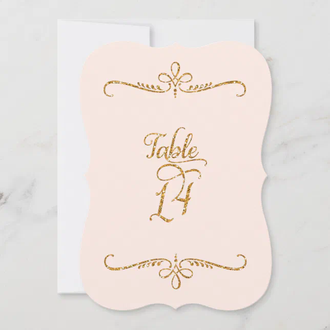 Table Number 14, Fancy Script Lettering Receptions | Zazzle