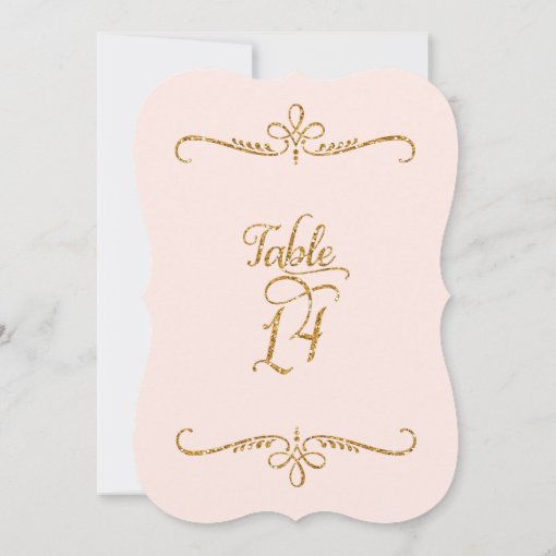 Table Number 14, Fancy Script Lettering Receptions | Zazzle