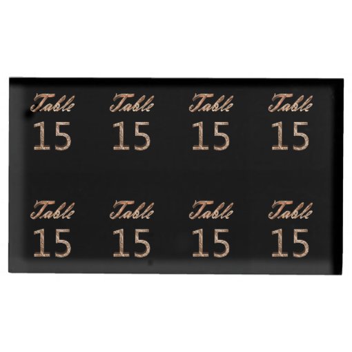 Table Number 15 Black Gold Elegant Typography Table Number Holder | Zazzle