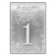 Table Number 1 Elegant Silver Faux Glitter | Zazzle