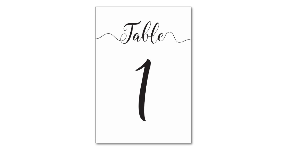 Table Number 1 Table Card | Zazzle