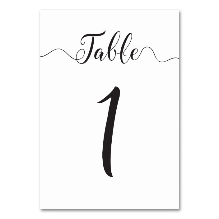 Table Number 1 Table Card | Zazzle.com