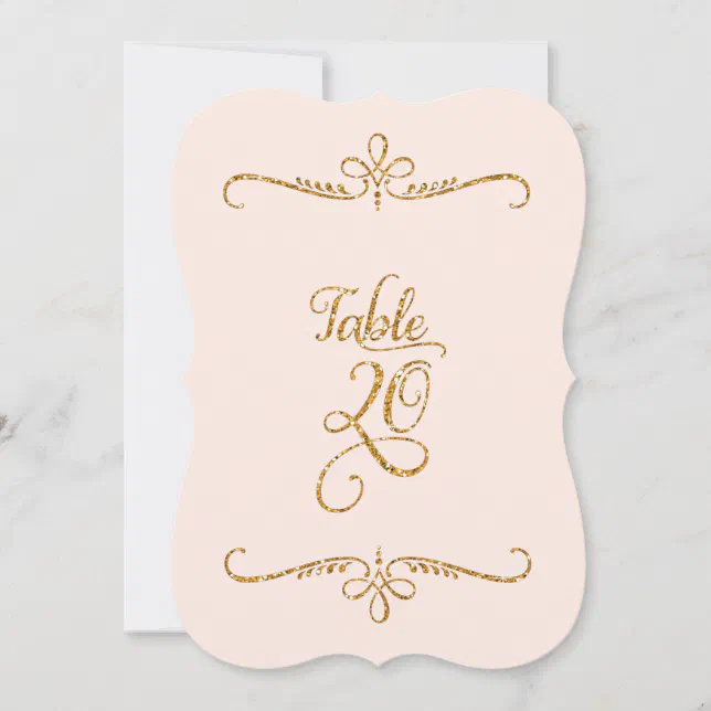Table Number 20, Fancy Script Lettering Receptions | Zazzle