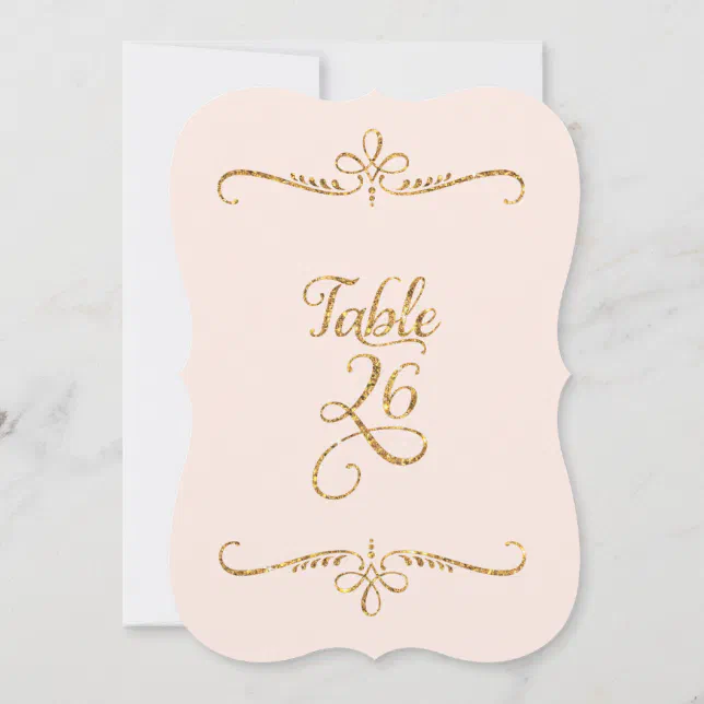 Table Number 26, Fancy Script Lettering Receptions | Zazzle