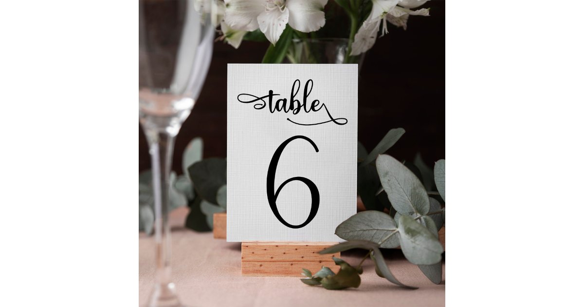 Table number 3.5x5 wedding sign | Table 6 | Zazzle