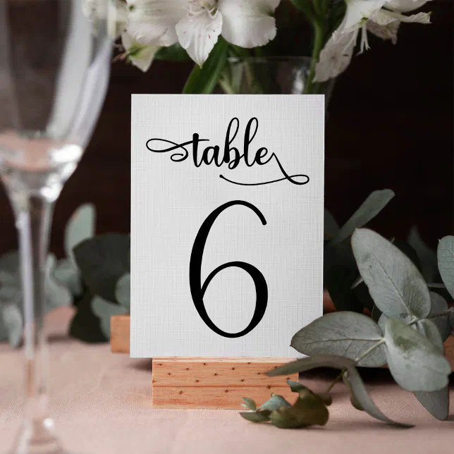 Table number 3.5x5 wedding sign | Table 6 | Zazzle