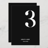 Table Number 3 Bold Black Wedding Table Number | Zazzle