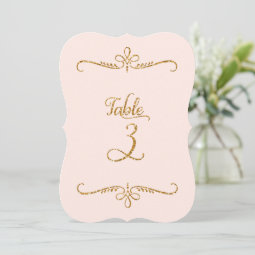 Table Number 3, Fancy Script Lettering Receptions | Zazzle