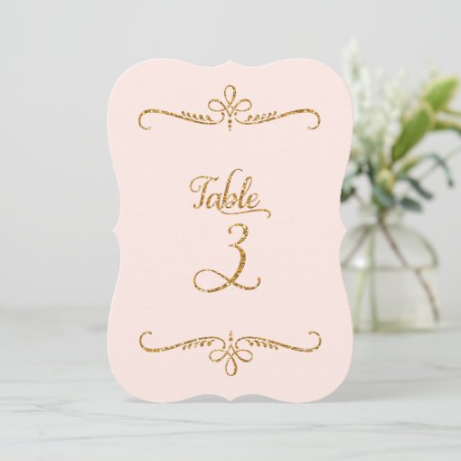 Table Number 3, Fancy Script Lettering Receptions | Zazzle